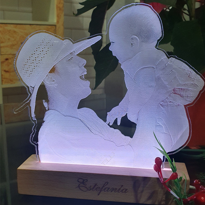 Lámpara 3D LED con foto personalizada